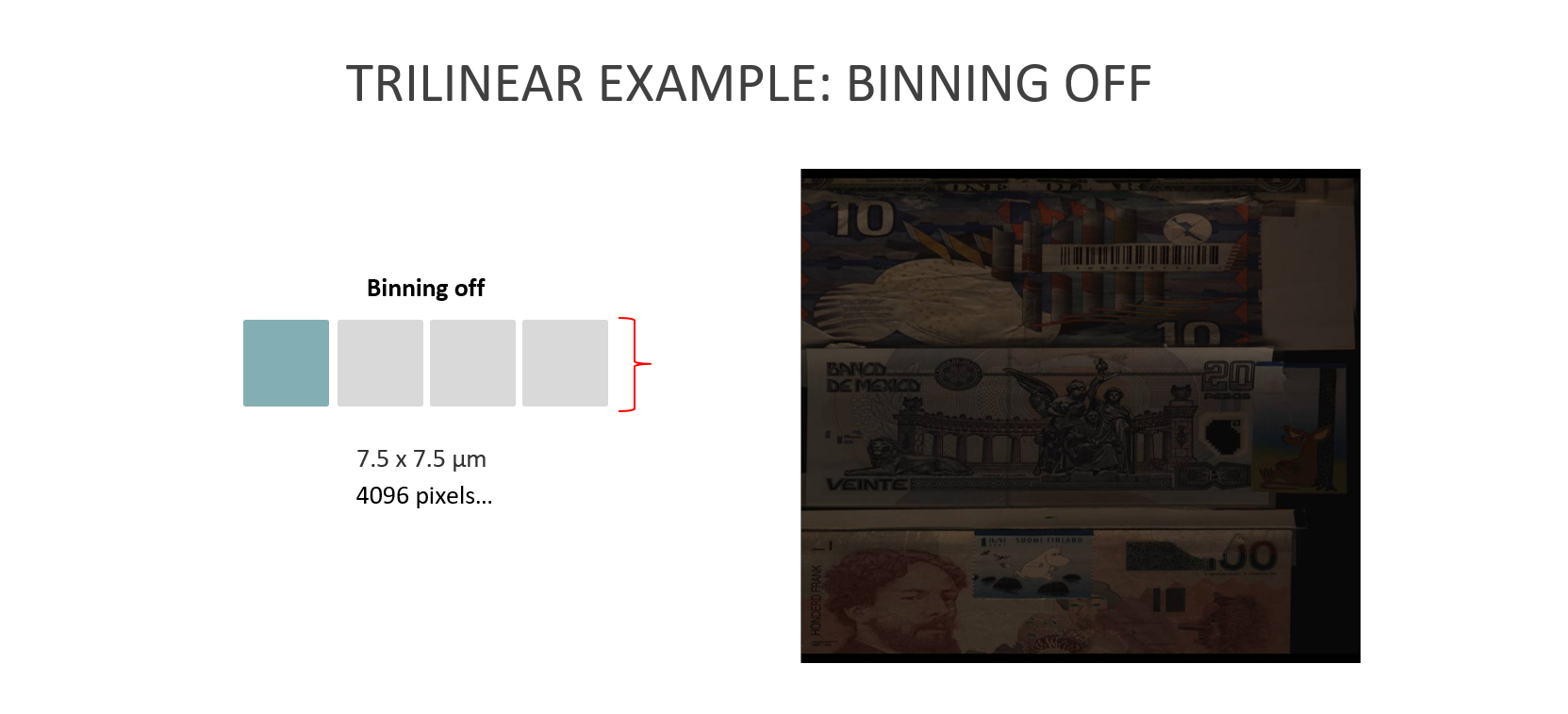 Using pixel binning to increase image quality under low light conditions
